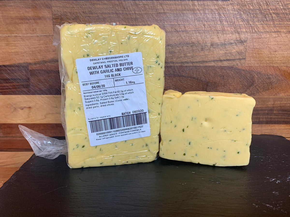 Dewlay salted butter with garlic and chives – Pickles of Preston